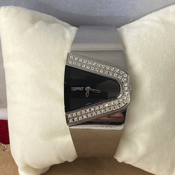 Esprit | Accessories | Vintage Esprit Watch Crystals Silver Cuff Bangle ...